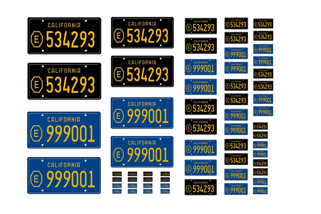 Assorted Scale Model Police Car Adam-12 License Plates California State ...