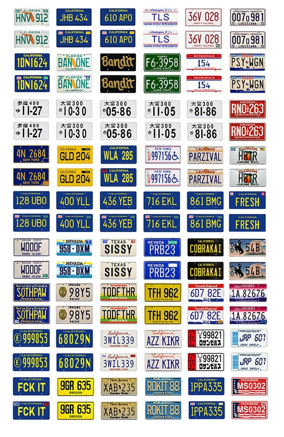 Scale Model Car Assorted TV Movie License Plates Tags Set 3 | Etsy