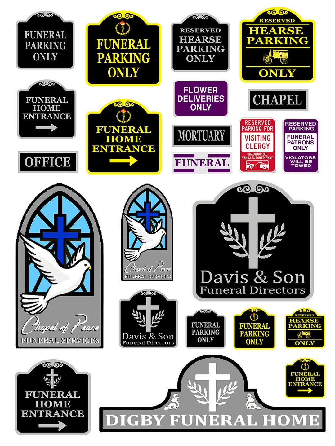 Miniature 1:25 Scale Model Funeral Home Mortuary Signs - Etsy