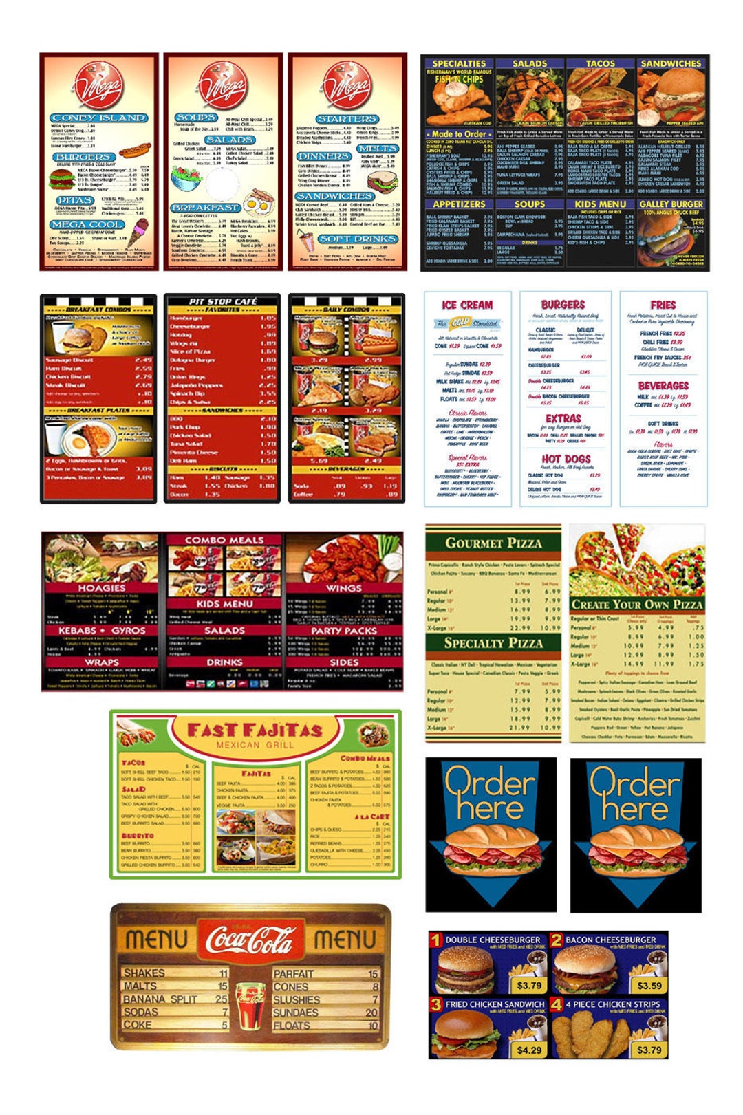 Miniature 1:25 G Scale Model Restaurant Diner Cafe Menu Boards Signs - Etsy