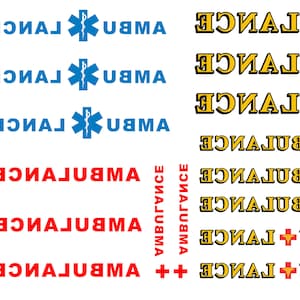 1:25 Scale Model Reverse Ambulance Waterslide Decals - Etsy