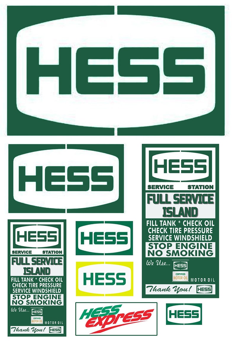 Miniature Scale Model Hess Gasoline Station Gas Signs - Etsy