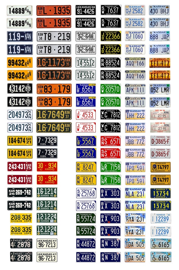 Scale Model Car Assorted USA License Plates Kansas State Tags - Etsy