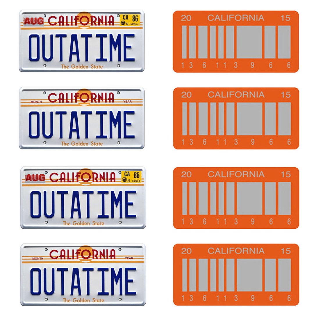 1/8 Scale Model Car Back to the Future Delorean License Plates ...