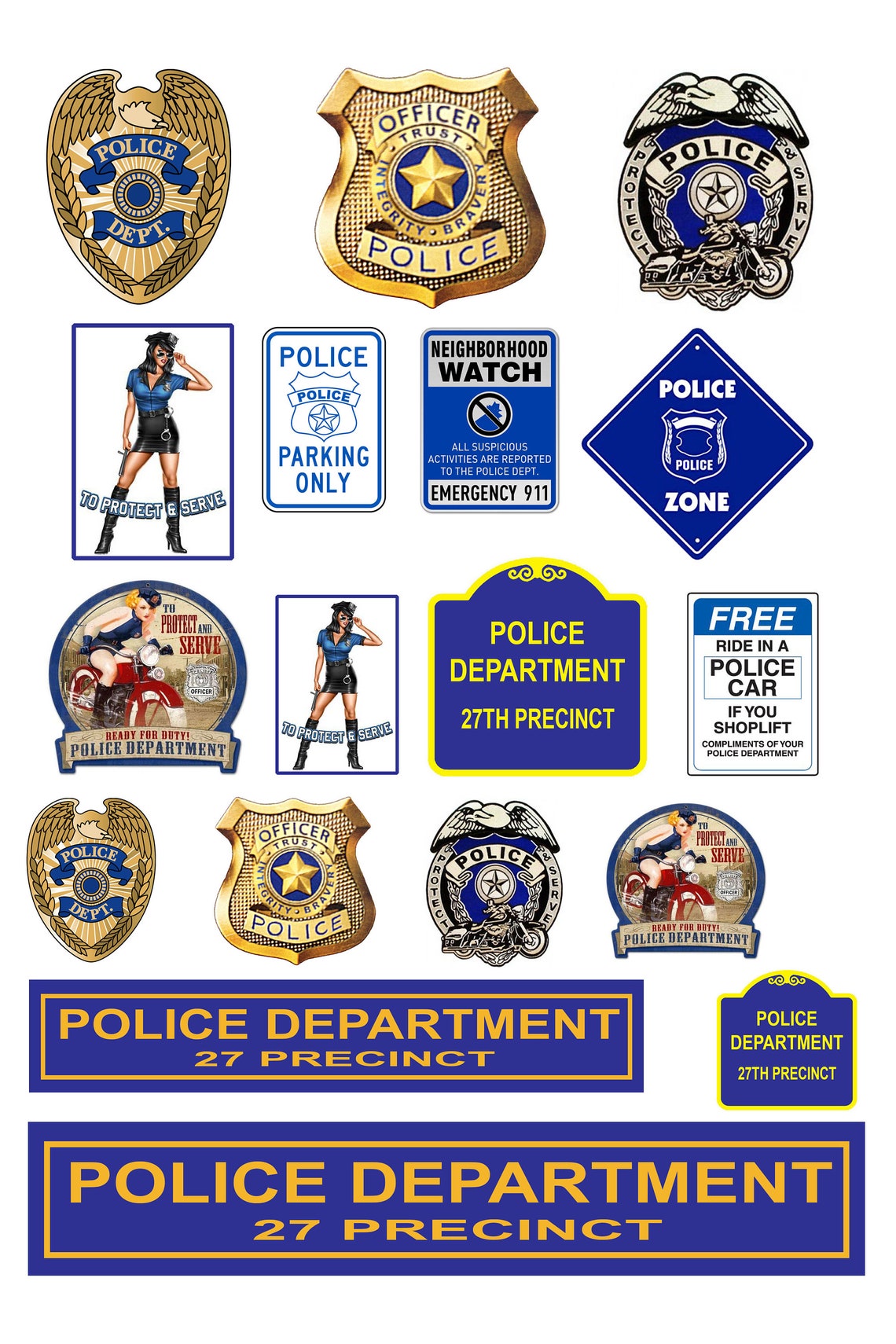 Miniature Scale Model Police Department Signs - Etsy