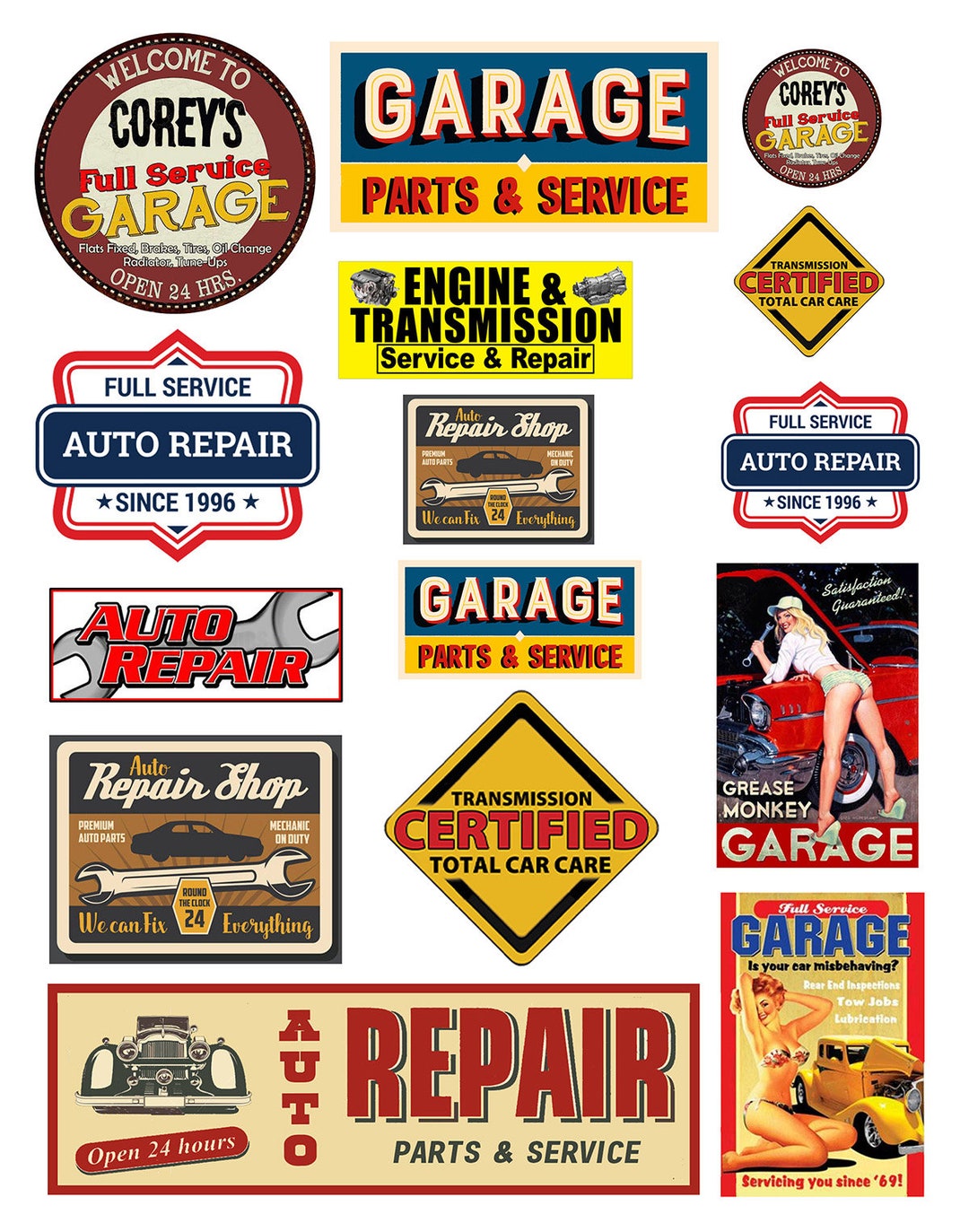 Miniature Scale Model Automobile Engine Repair Car Service Auto Shop ...