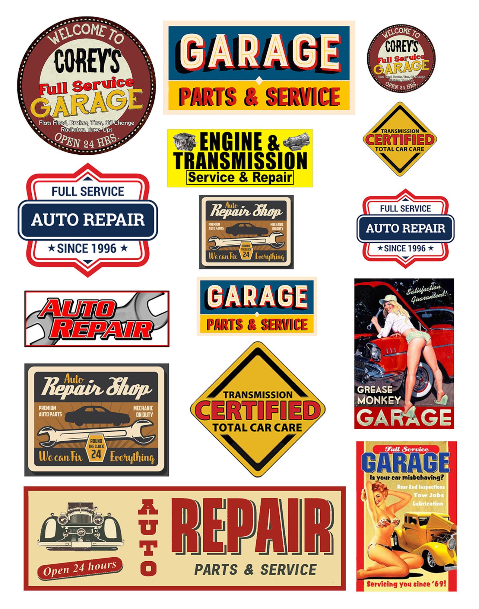 Miniature Scale Model Automobile Engine Repair Car Service Auto Shop ...