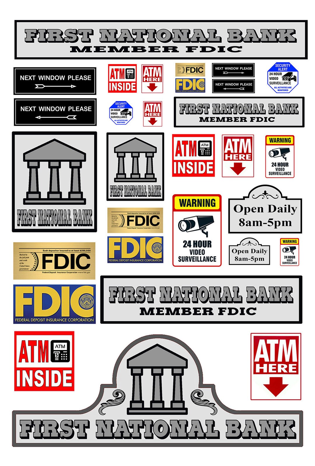 Miniature Scale Model Bank ATM Signs - Etsy