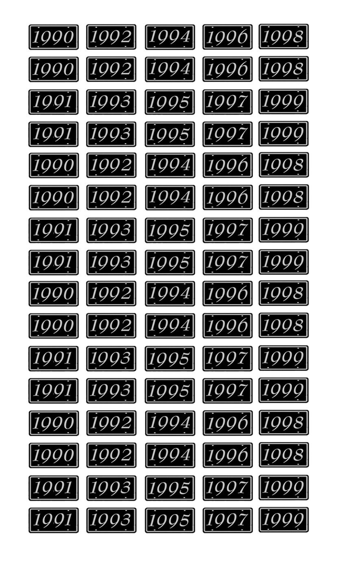 1/25 Scale Model Car Showroom Year License Tag Plates 1940 - Etsy