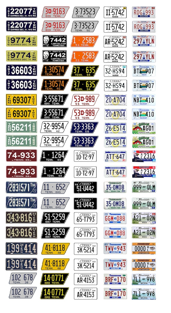 Scale Model Car Assorted USA License Plates Tennessee State | Etsy