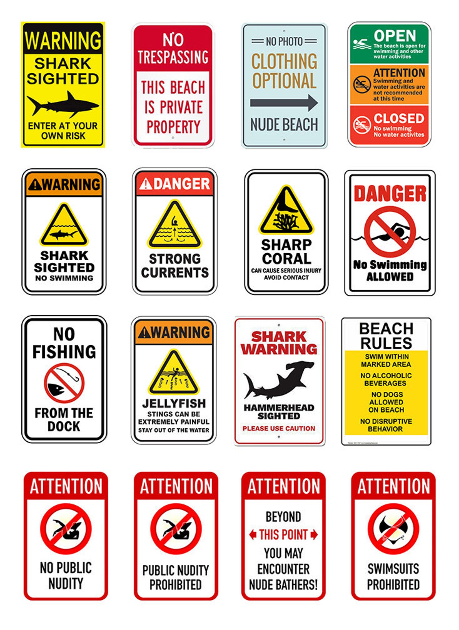 Miniature 1:25 Scale Model Diorama Beach Warning Signs - Etsy