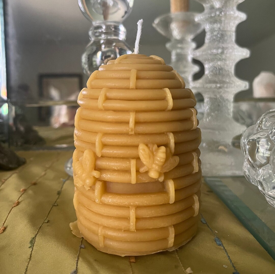Coral’s 100% Pure Beeswax Large Beehive Skep Candle - Etsy