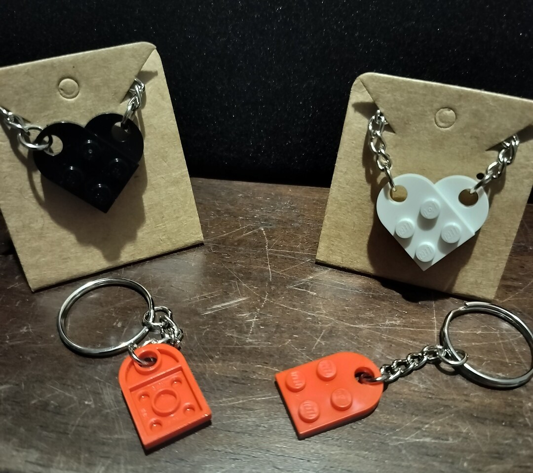 Genuine Lego Heart Keychains 2 Pieces - Etsy
