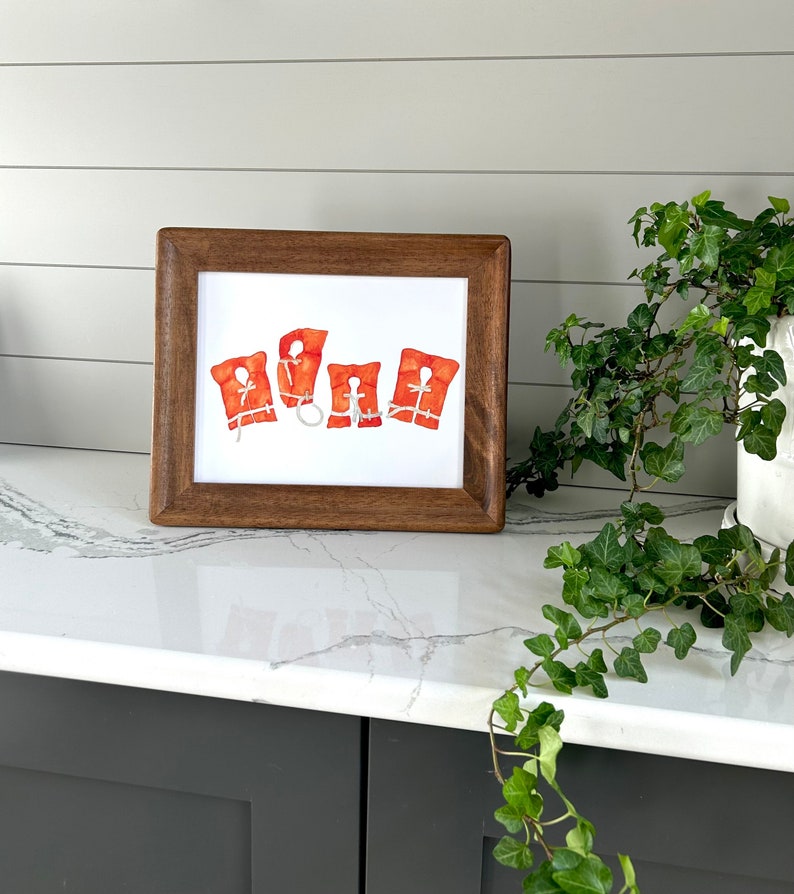 Watercolor Life Vest Print | Vintage Lake Art | Watercolor Life Jackets ...