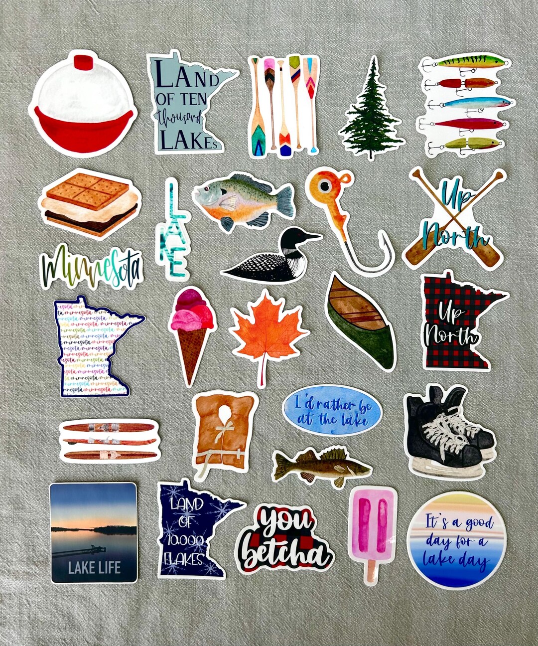 Lake Sticker Bundle | Lake Stickers | Minnesota Stickers | Minnesota ...