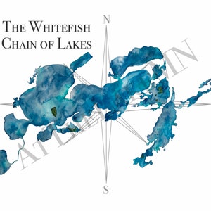 The Whitefish Chain of Lakes | Whitefish Chain Sticker | Whitefish ...