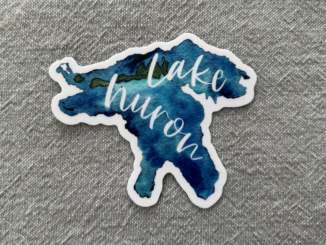 Lake Huron Sticker | Lake Huron Decal | Watercolor Lake Huron Sticker ...