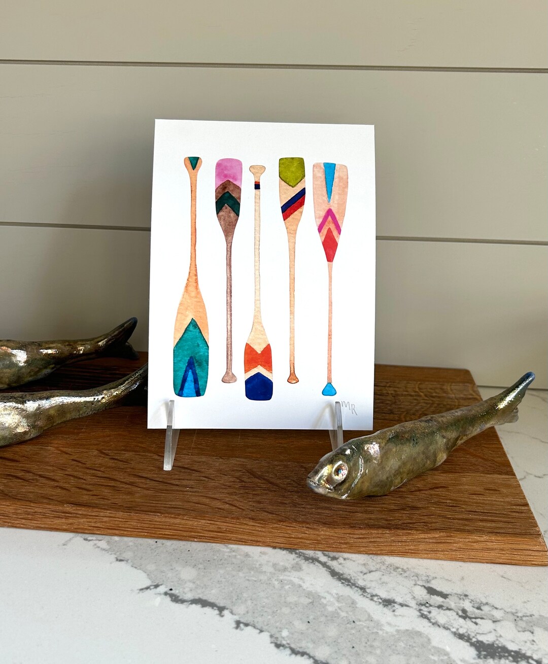Watercolor Lake Prints | Sailboat Print | Fishing Lure Print | Paddles ...