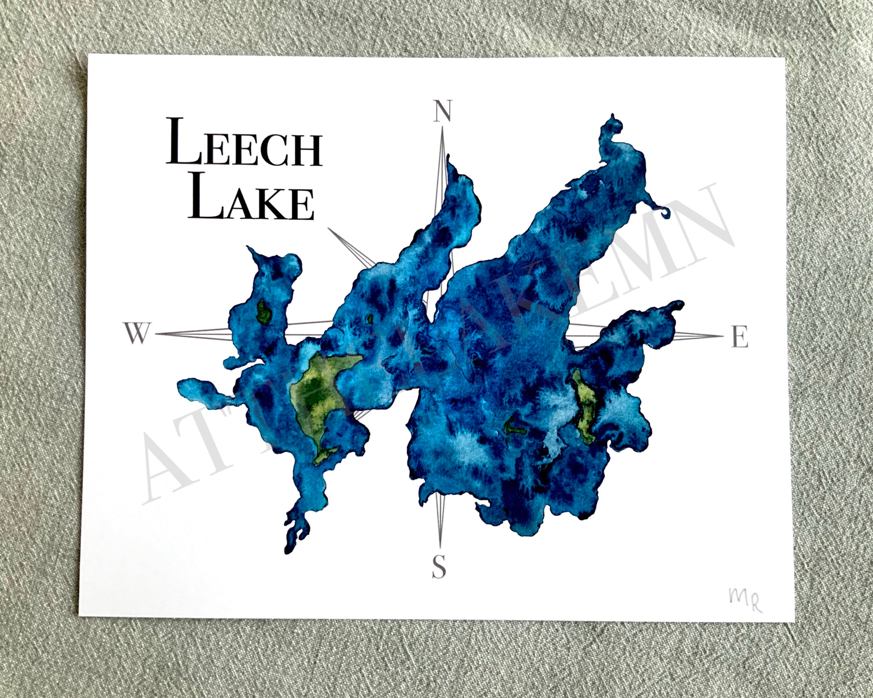 Leech Lake Sticker Leech Lake Decal Leech Lake Map Leech Lake Print ...
