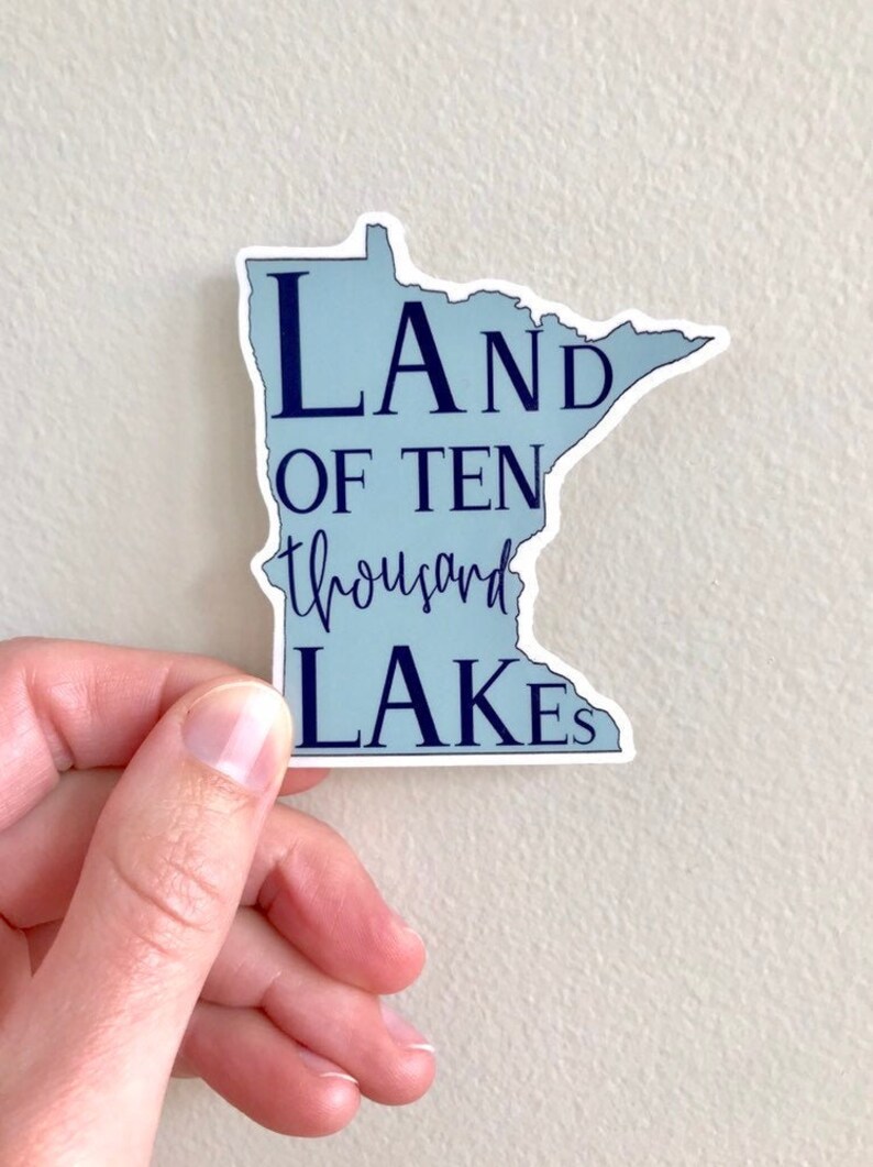 Minnesota Sticker Land of Ten Thousand Lakes Minnesota Art - Etsy