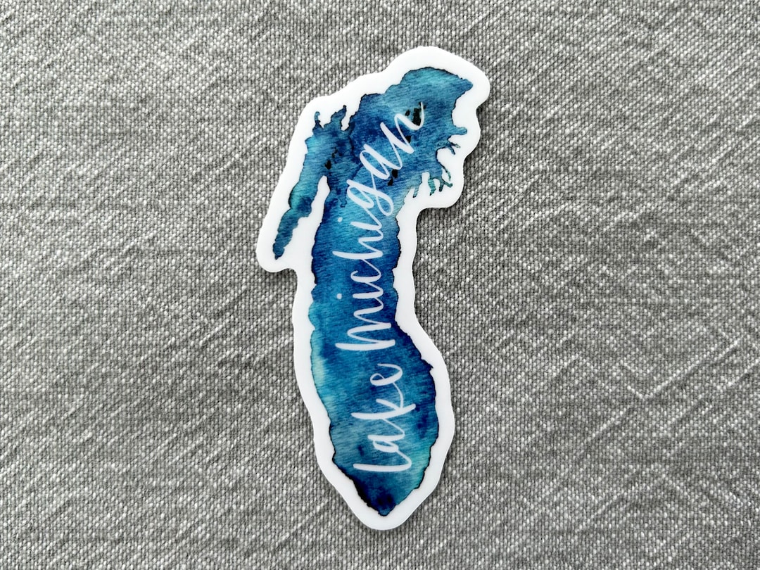 Lake Michigan Sticker | Lake Michigan Decal | Watercolor Lake Michigan ...