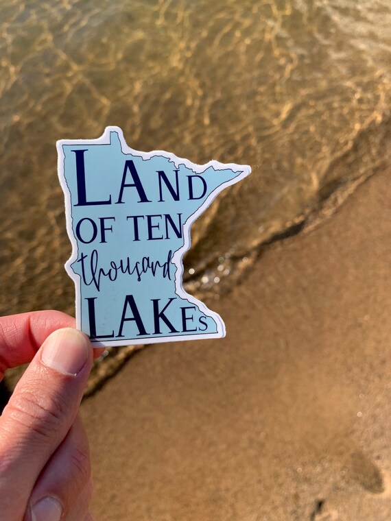 Minnesota Sticker Land of Ten Thousand Lakes Minnesota Art - Etsy