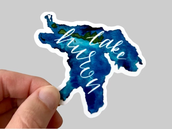 Lake Huron Sticker Lake Huron Decal Watercolor Lake Huron | Etsy
