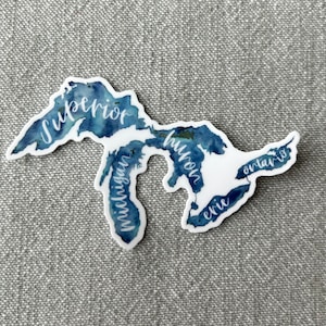 Great Lakes Sticker, Great Lakes Decal, the Great Lakes, Lake Superior ...