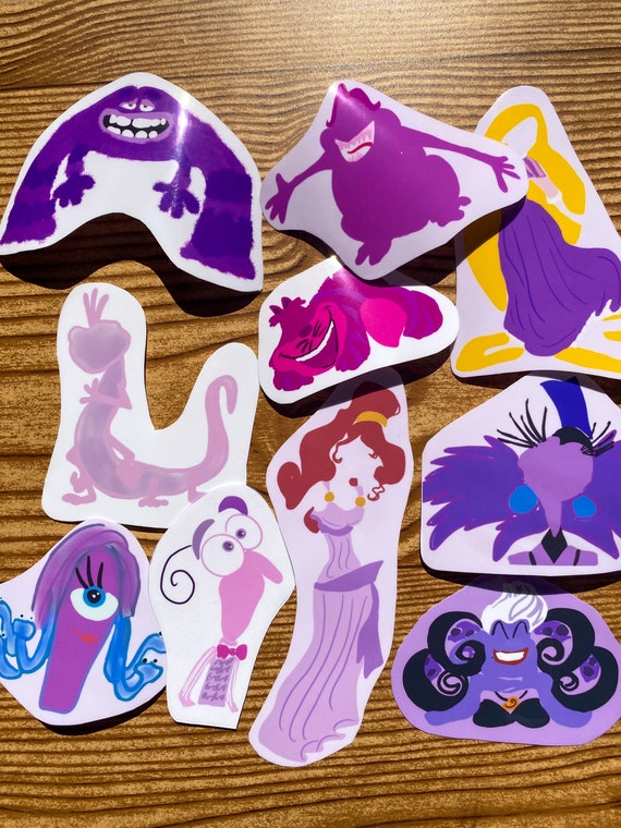 Purple Sticker Pack Disney for Water Bottles and Scrapbooking | Etsy