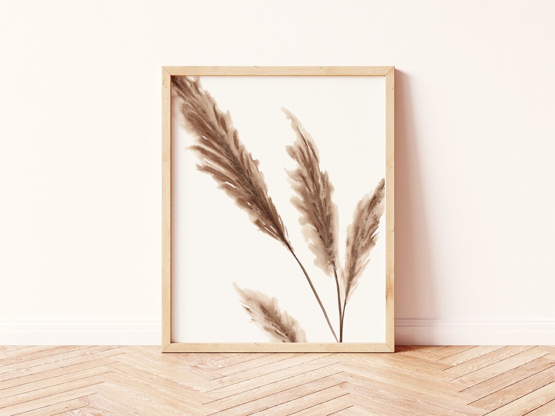 Watercolor Pampas Grass Print | Minimalist Boho Nursery Decor - Etsy
