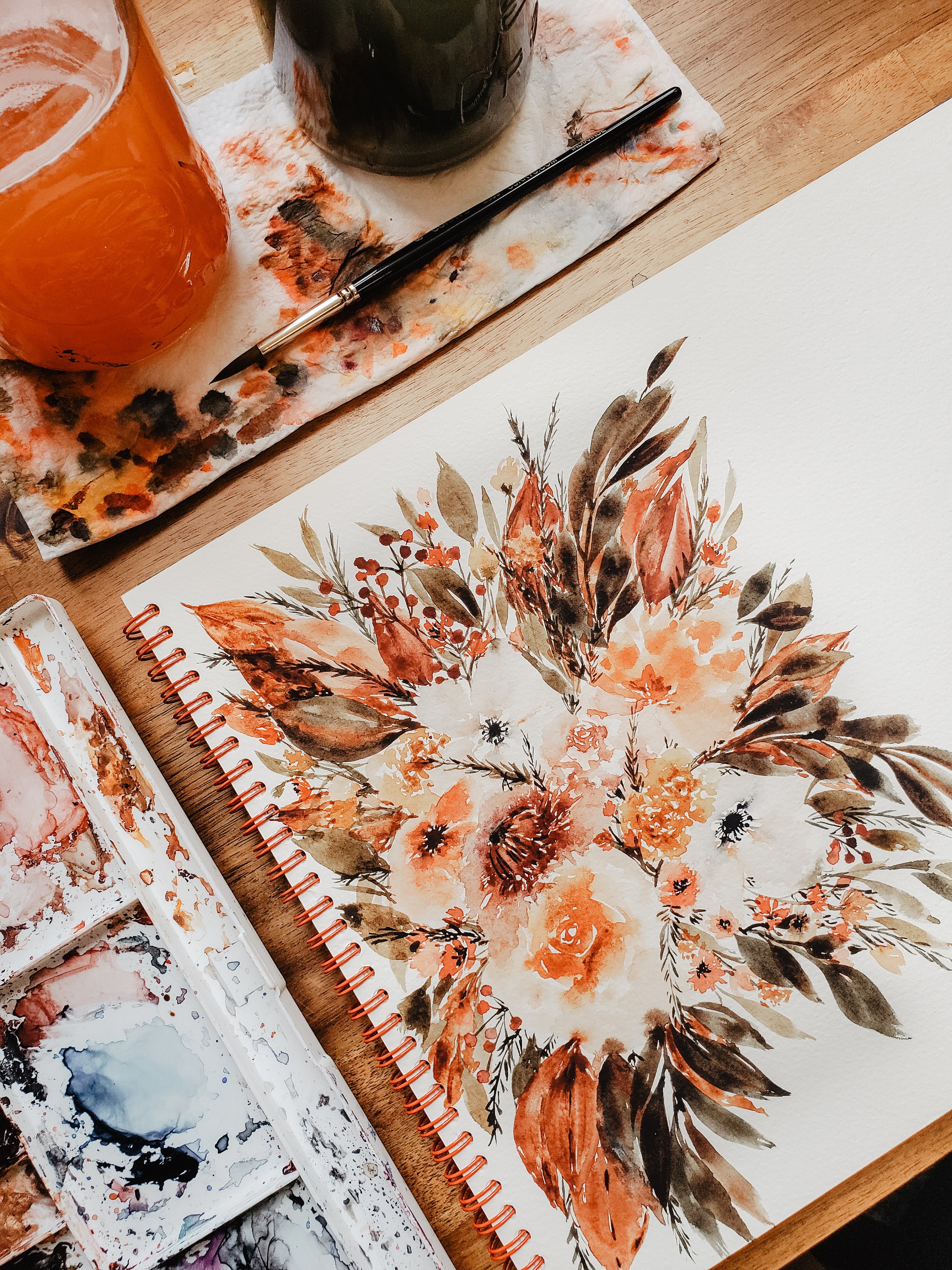 Boho Wall Decor Fall Art Watercolor Bohemian Wildflower - Etsy