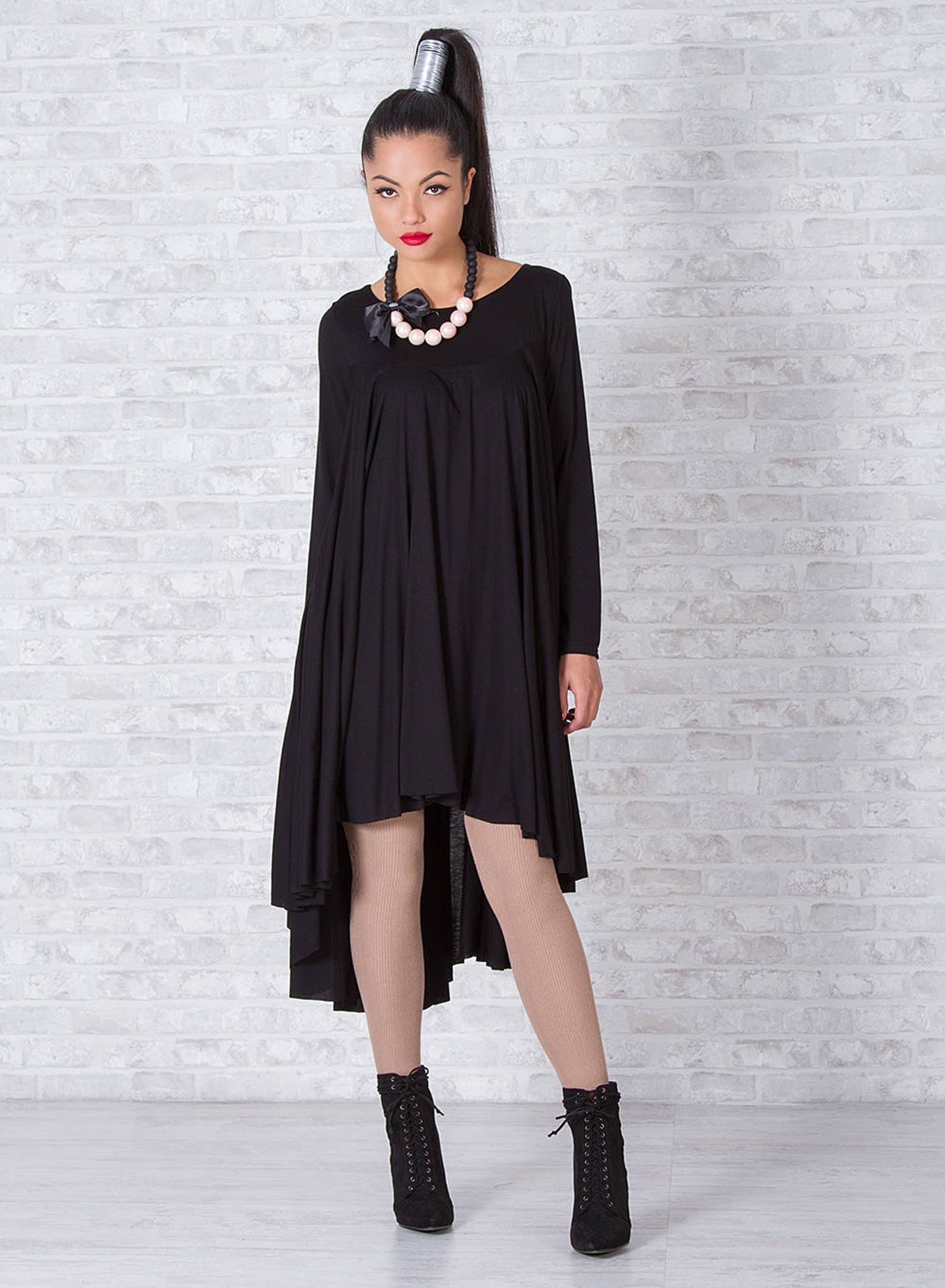 OVERSIZE Tunic/ Woman Tunic/ Loose Tunic/ Black Tunic/ | Etsy