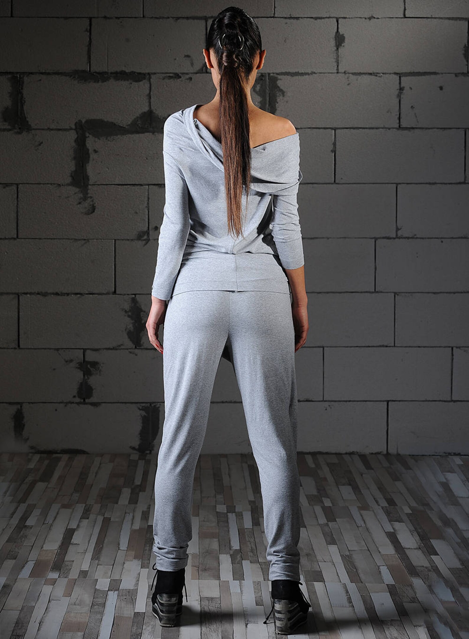 Light Gray Activewear/ Gray Sport Set/ Loose Activewear/ Woman | Etsy