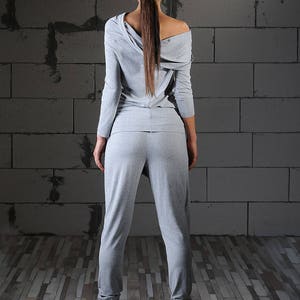 Light Gray Activewear/ Gray Sport Set/ Loose Activewear/ Woman Sport ...