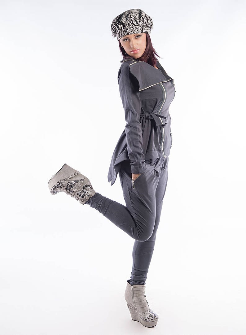 Loose Set/ Gray Activewear/ Elegant Woman Set/ Sport Set/ Long - Etsy