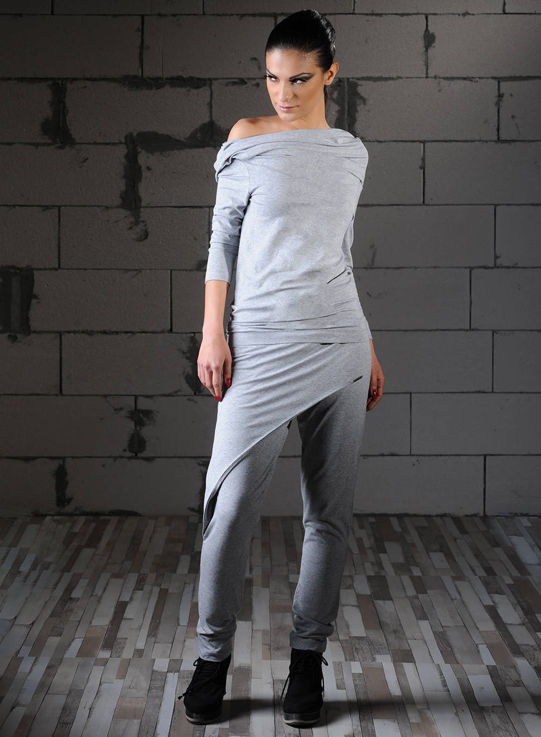 Light Gray Activewear/ Gray Sport Set/ Loose Activewear/ Woman Sport ...