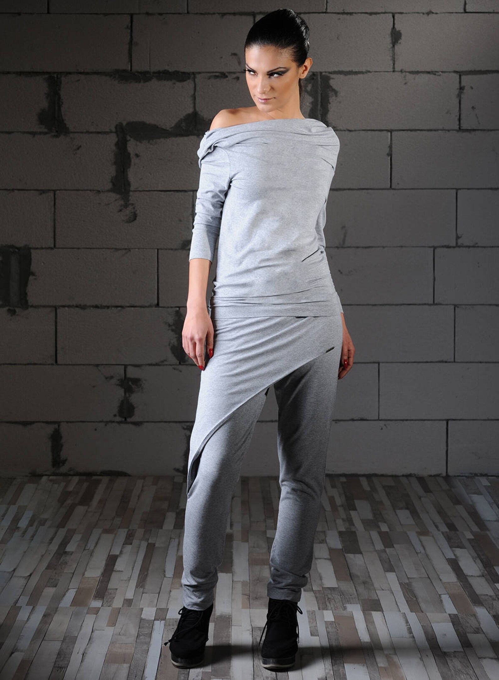 Light Gray Activewear/ Gray Sport Set/ Loose Activewear/ Woman | Etsy