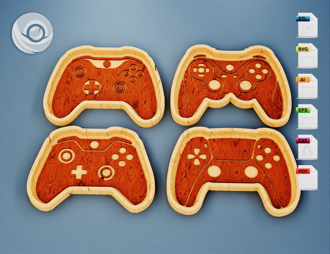 Gamepad Shape CNC Router Templates Gamer Choice Wooden Tray House ...