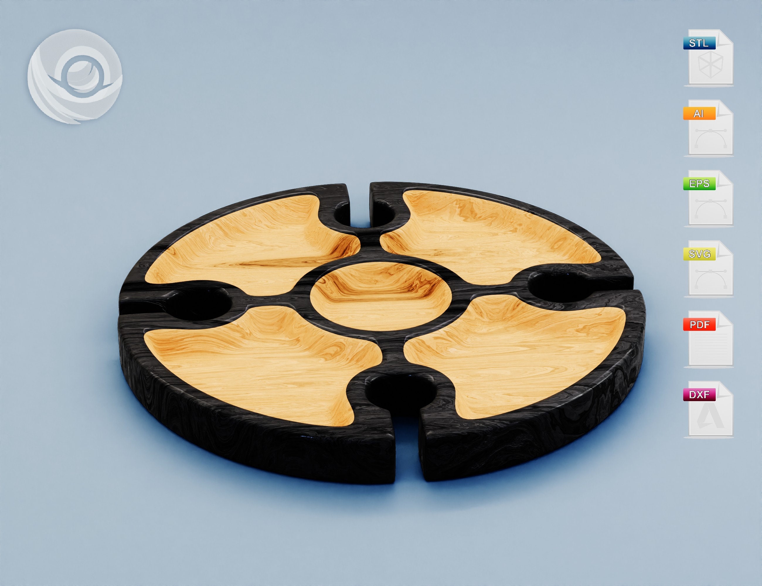 STL Dxf Svg Files Wooden Tray Perfect for Food Holder/bbq - Etsy