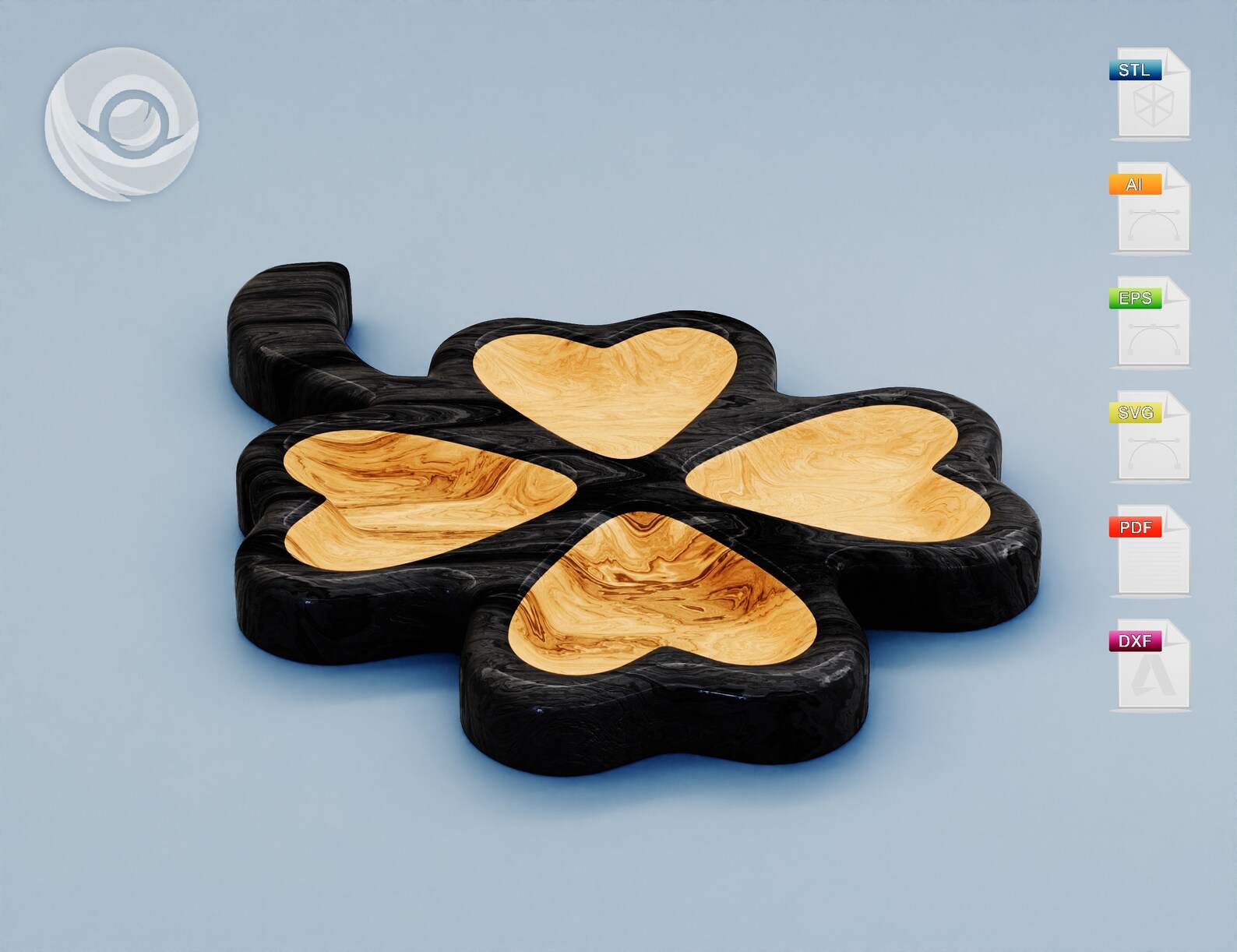 2 Lucky Clover Leaf Catchall Tray CNC Router Files, Appetizer Plate ...