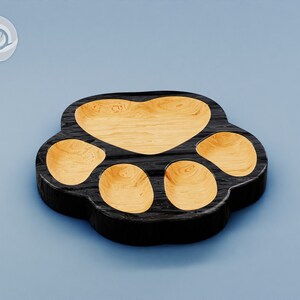 Dog Paw Catch All Tray Cnc Router Files, Wooden Tray, Serving Platter ...