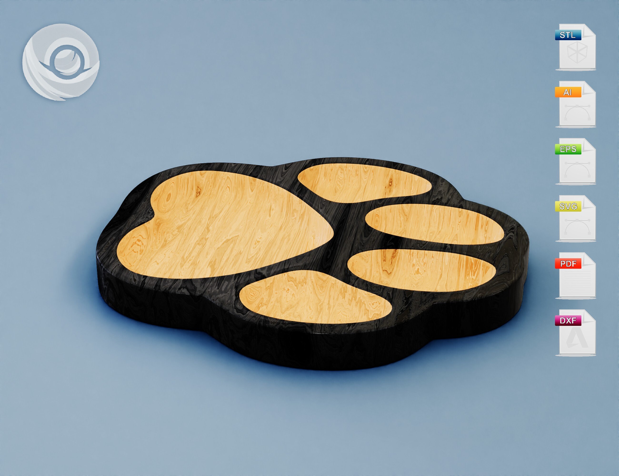 Dog Paw Catch All Tray Cnc Router Files, Wooden Tray, Serving Platter ...