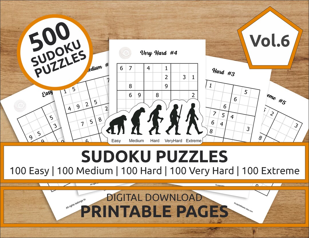 Sudoku Puzzles Volume 6 100 Easy 100 Medium 100 Hard 100 Very Hard 100 ...
