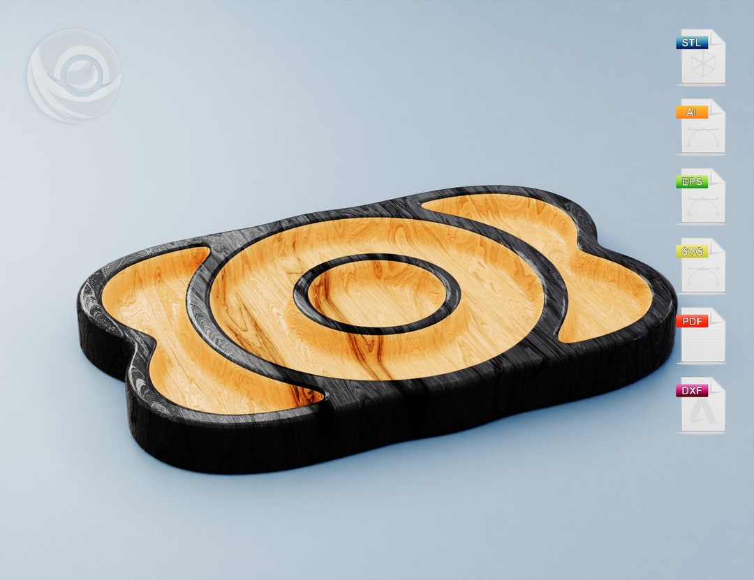 STL, DXF, SVG Files Serving Plate, Appetizer Tray for Cnc Router - Etsy