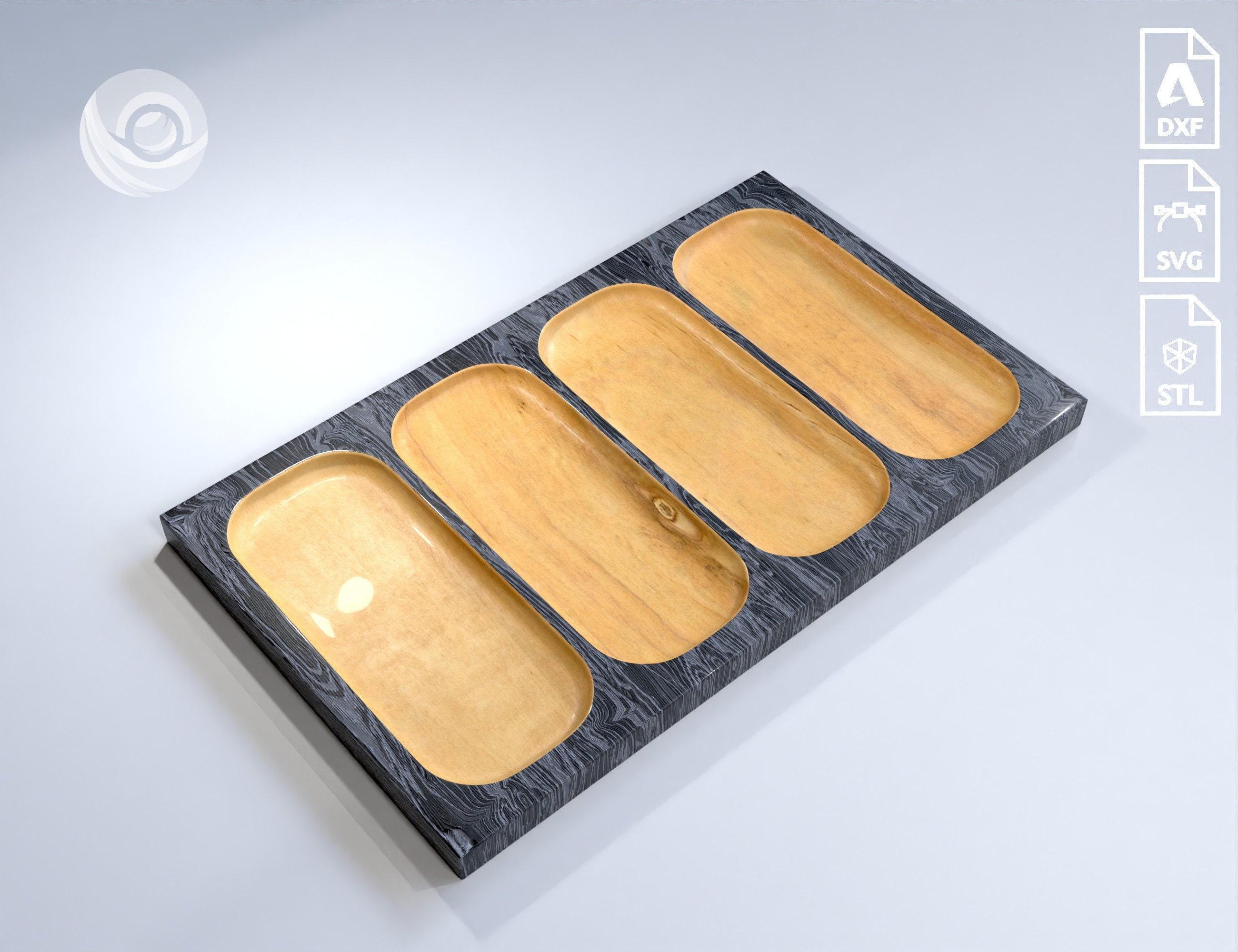 Set Of Custom Rolling Tray Cnc Router Files Stl 3d Print Files Router Template Dxf Svg Files