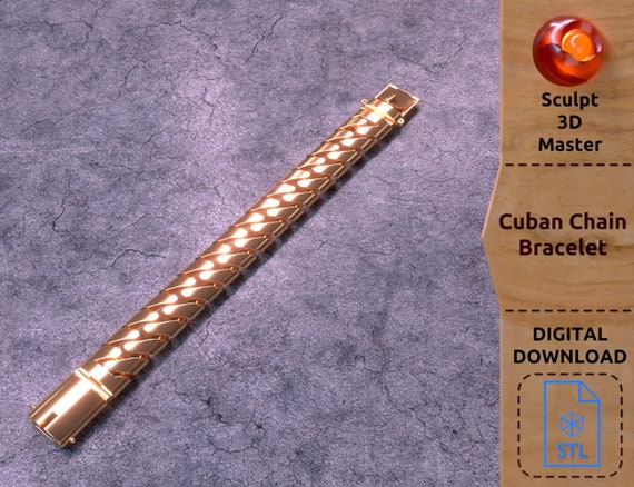 DIY Cuban Chain With Custom Lock Box for Jewelry Casting Stl | Etsy
