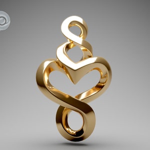 Eternal Heart 3d Printing Files, Infinity Love With Twist Design ...