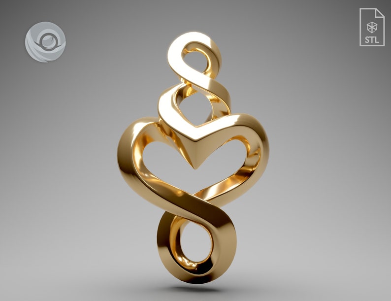 Eternal Heart 3d Printing Files, Infinity Love With Twist Design ...