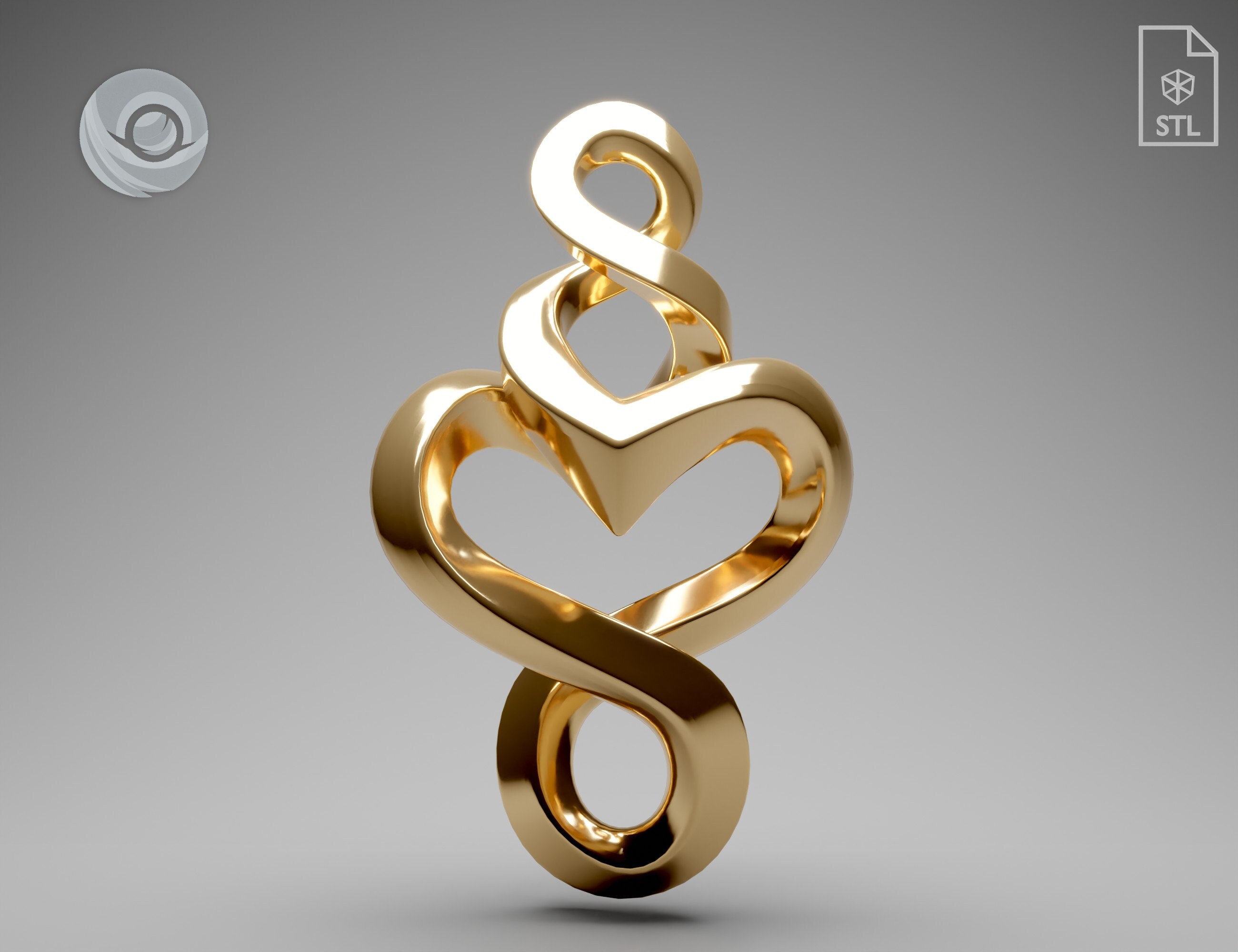 Eternal Heart 3d Printing Files, Infinity Love With Twist Design ...