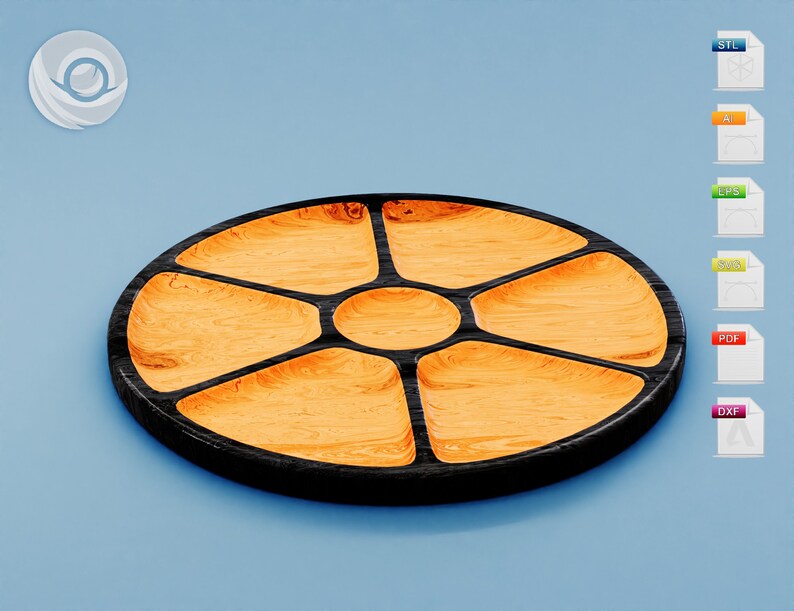 STL, DXF, SVG Files of Large Wooden Tray Sauce Bowl for Cnc Router ...